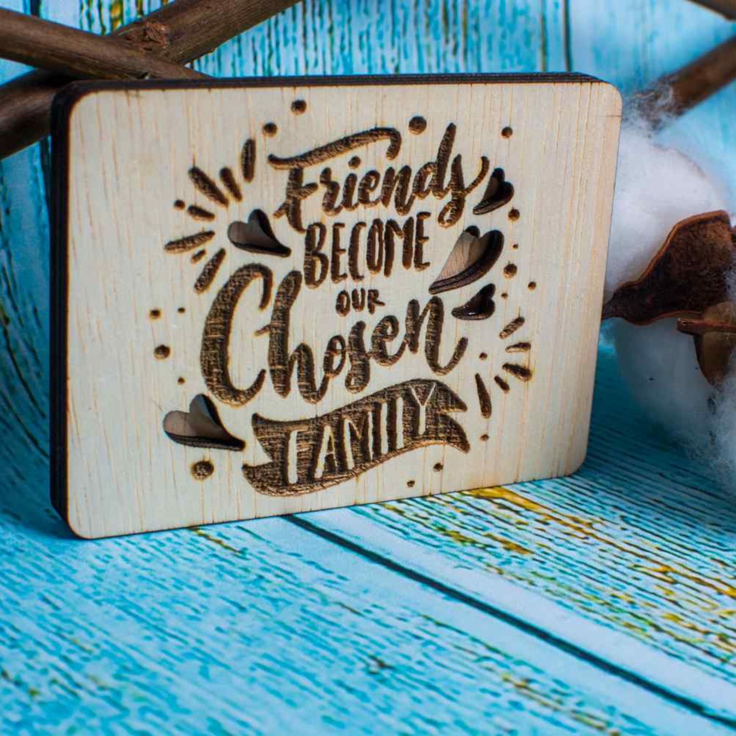 Decor Pretenii devin Familie Personalizat Blank HH1524 din lemn pentru ...