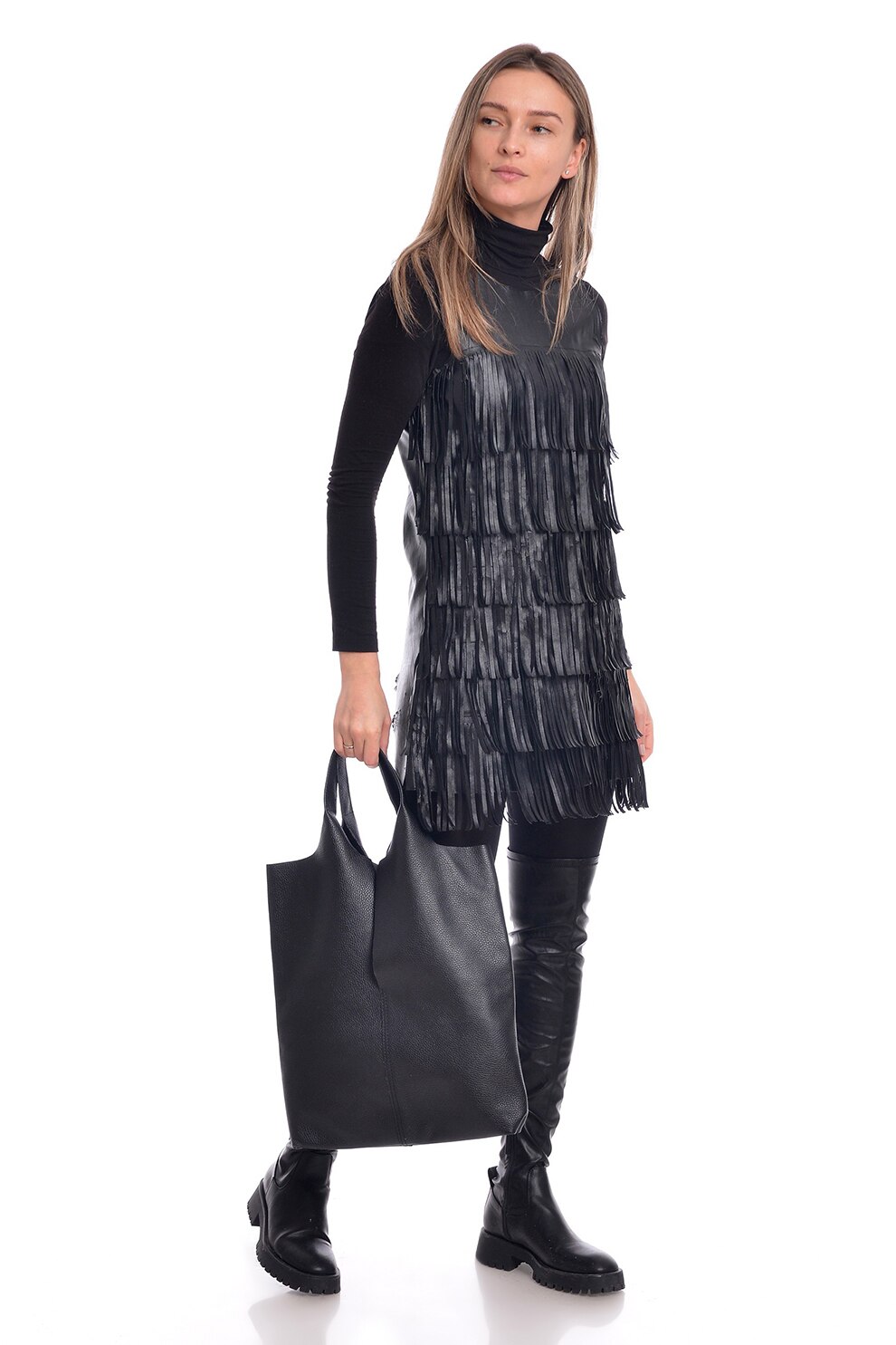 Isabella Rhea, Geanta tote de piele, Negru - eMAG.ro