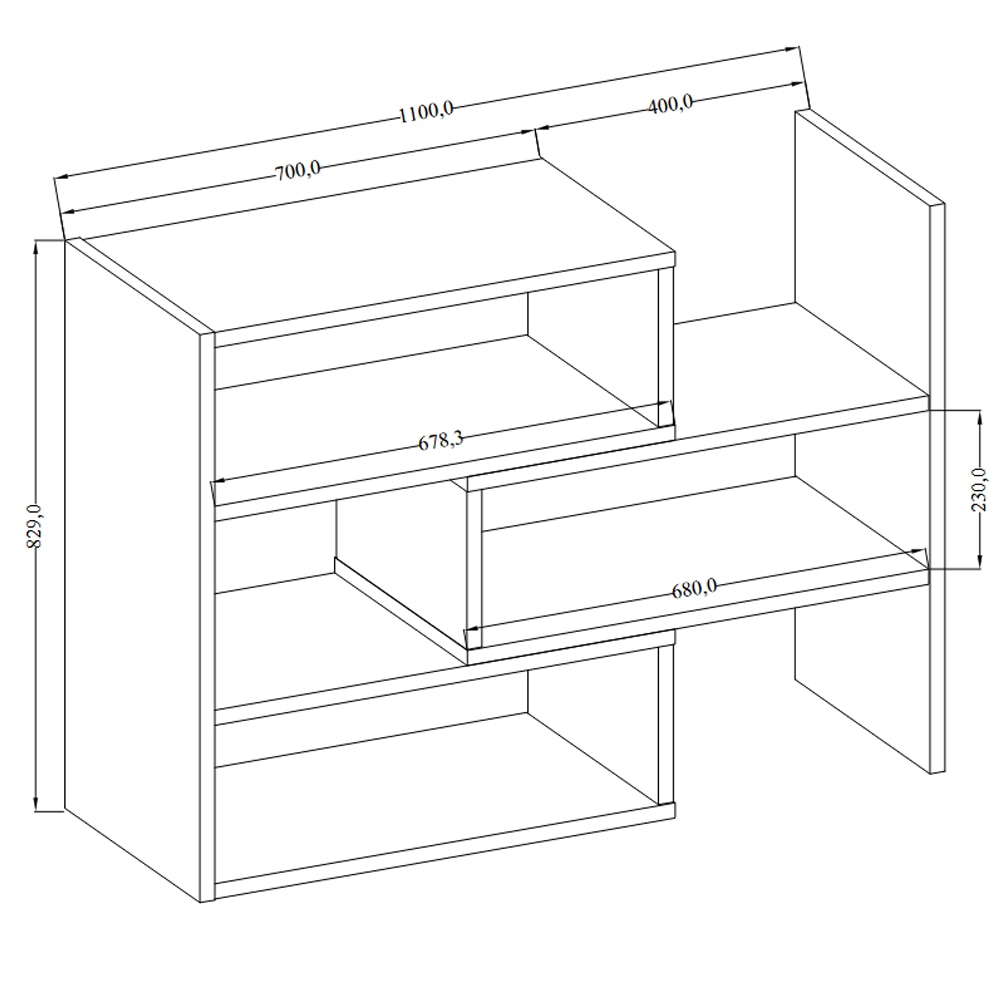 Raft mdf stejar artisan Kloe 73-125x24x83 cm - eMAG.ro