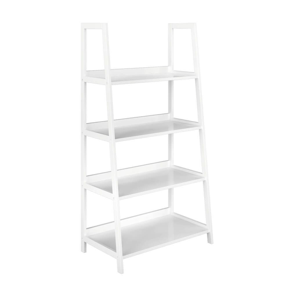 Raft 4 polite din mdf si bambus alb Reon 63x36x121 cm - eMAG.ro