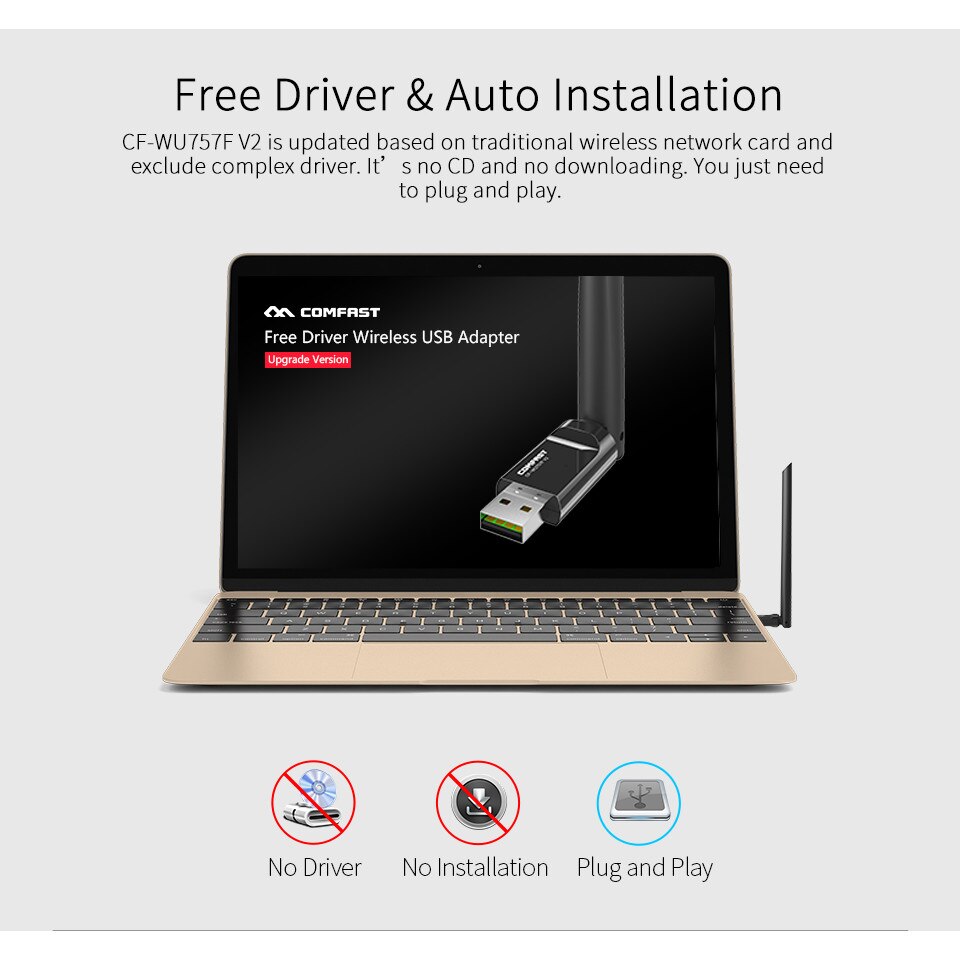 Adaptor CF-WU757F-V2, COMFAST, 150Mbps, Negru - eMAG.ro