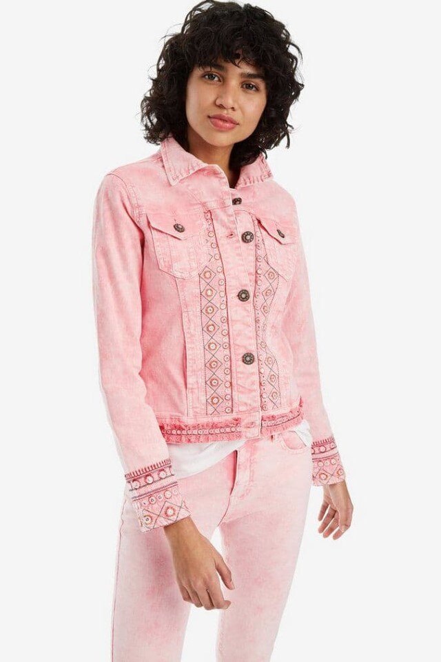 Geaca Desigual denim, XL, Roz, 19SWEN06 - eMAG.ro
