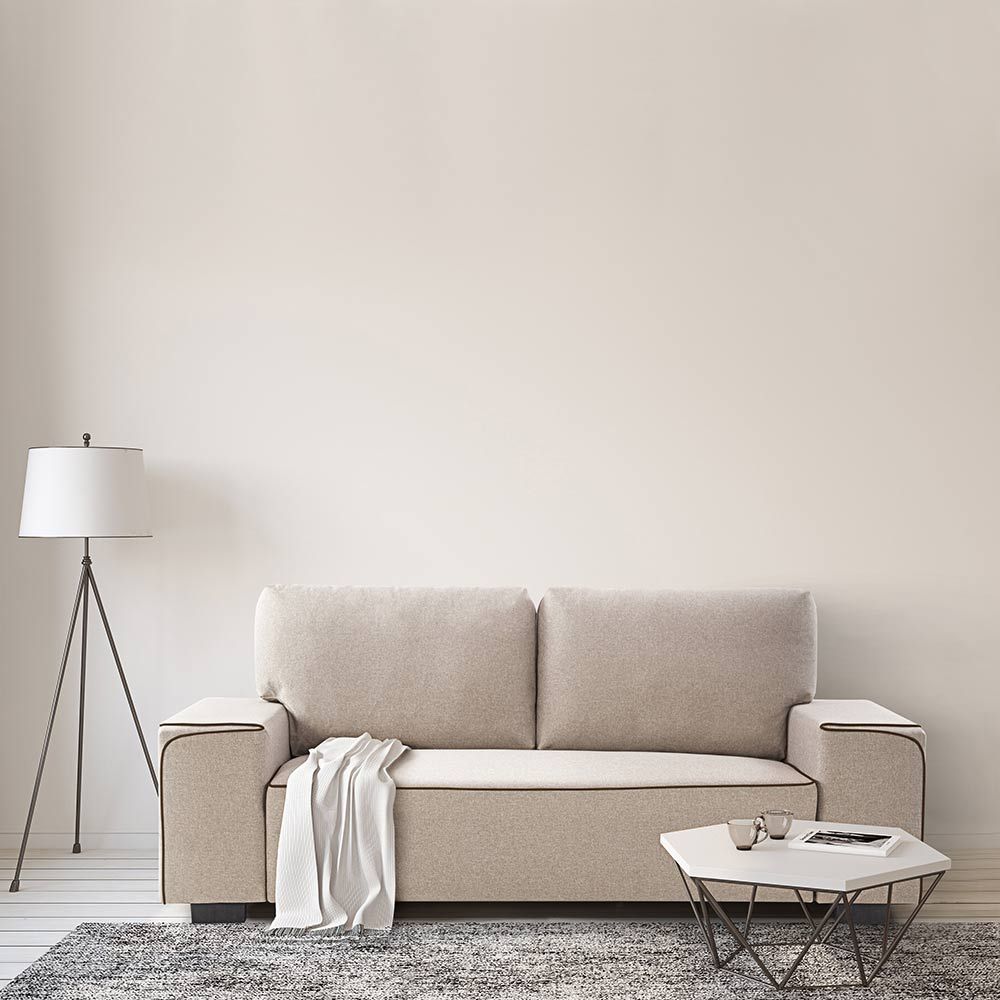 Canapea fixa Angeline, 3 locuri, 210x85x92 cm, culoare bej, material ...