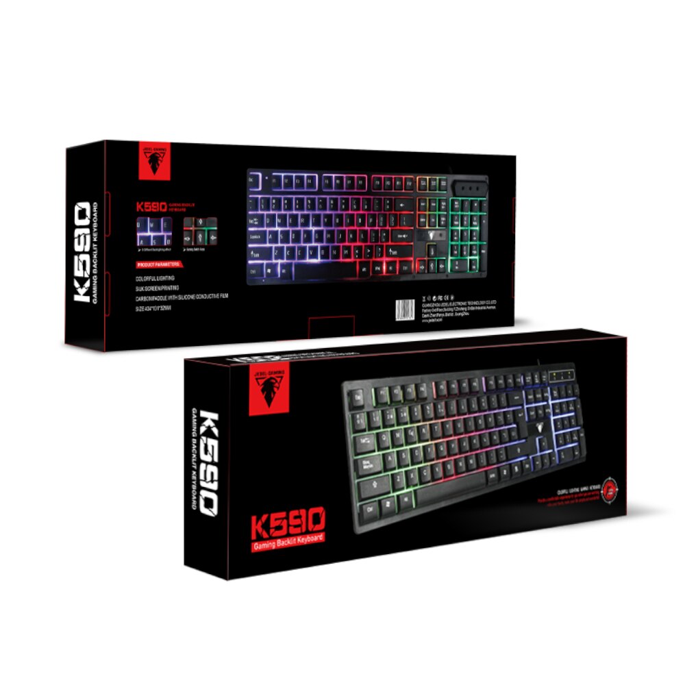 Клавиатура Jedel K590, USB, черна, Rainbow - eMAG.bg