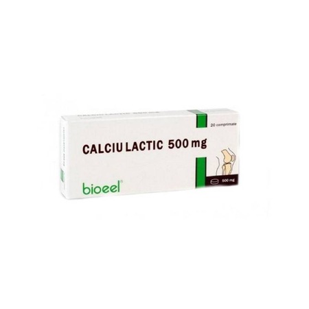 Calciu Lactic, 500mg, 20cpr - Bioeel - eMAG.ro