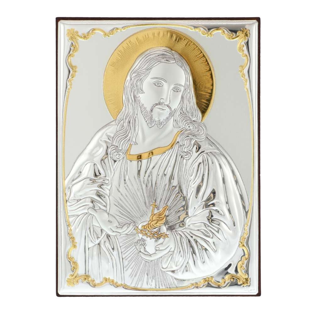 Icoana argintata Inima lui Isus 18 cm - eMAG.ro