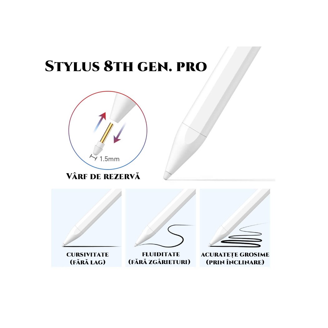 Creion Stylus Touch Pencil, 8th generation, Afisaj digital PRO, Creion ...