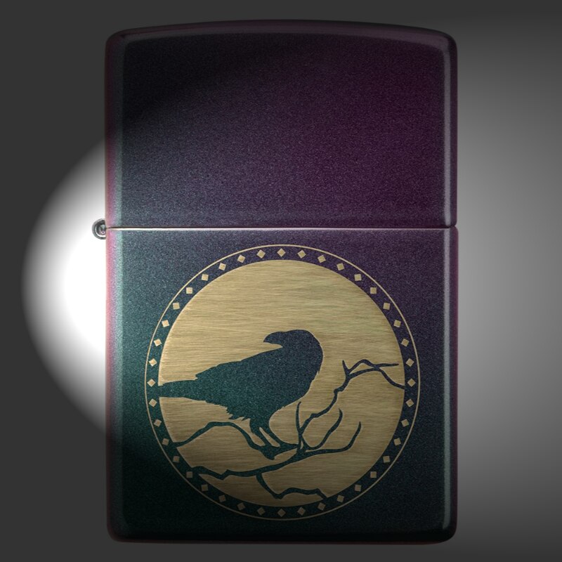 Bricheta metalica, Zippo, Model Raven, Metal, Multicolor - eMAG.ro