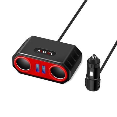 Adaptor priza auto multisocket, 2x soclu auto, 2 x USB, 120W, 12/24V ...