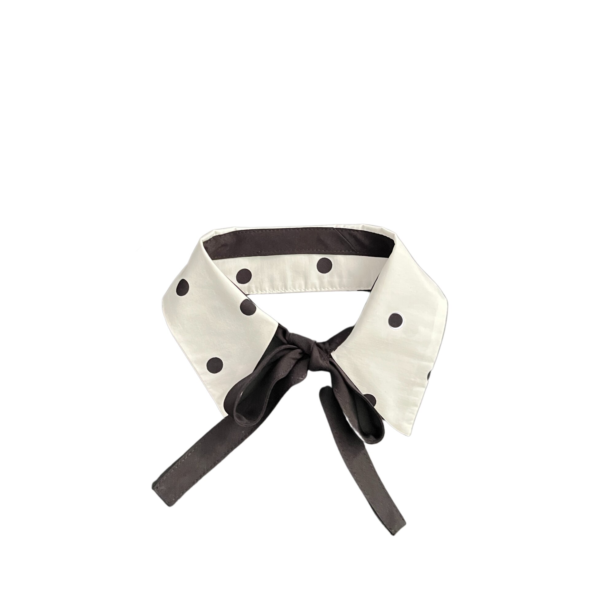 Guler detasabil copii, Alma new vision, Bumbac, Alb cu buline negre ...