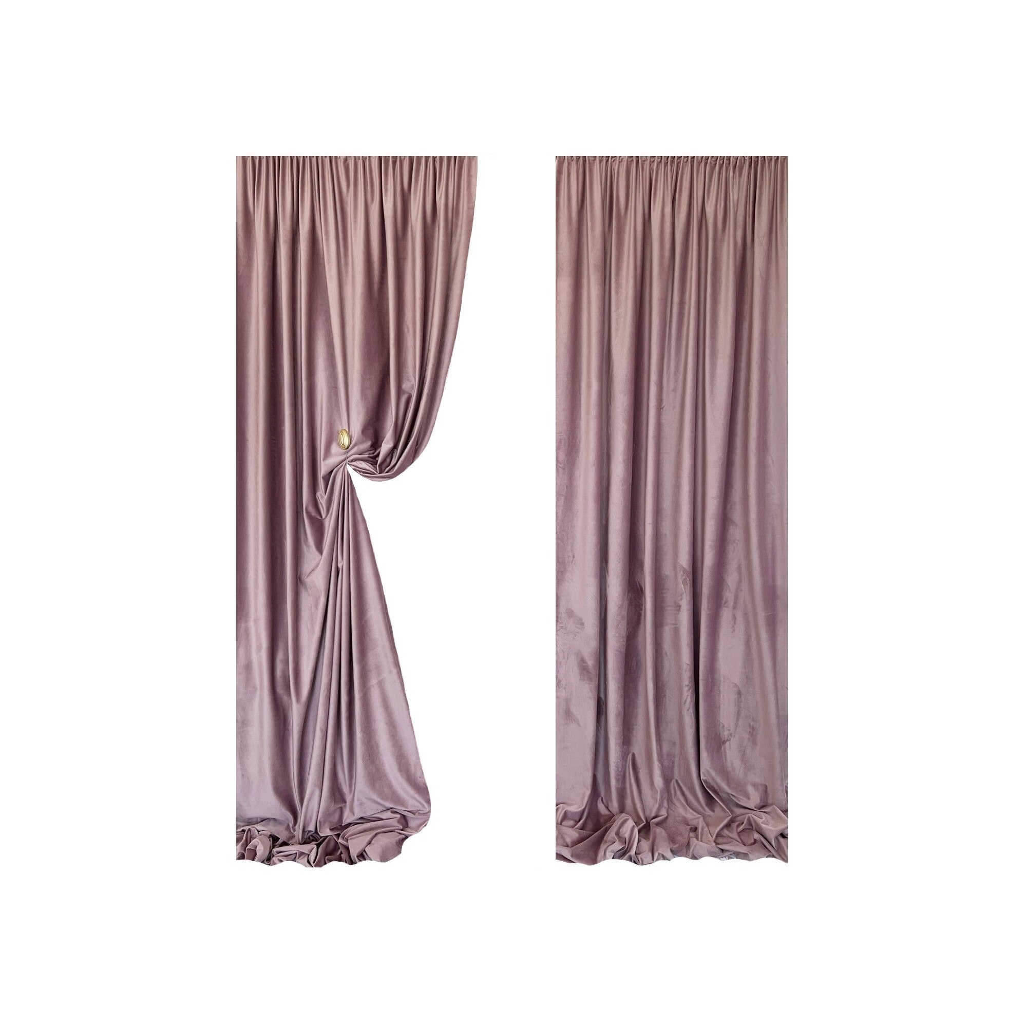 Set 2 draperii 2x150x270cm, catifea SOFT, roz prafuit - eMAG.ro