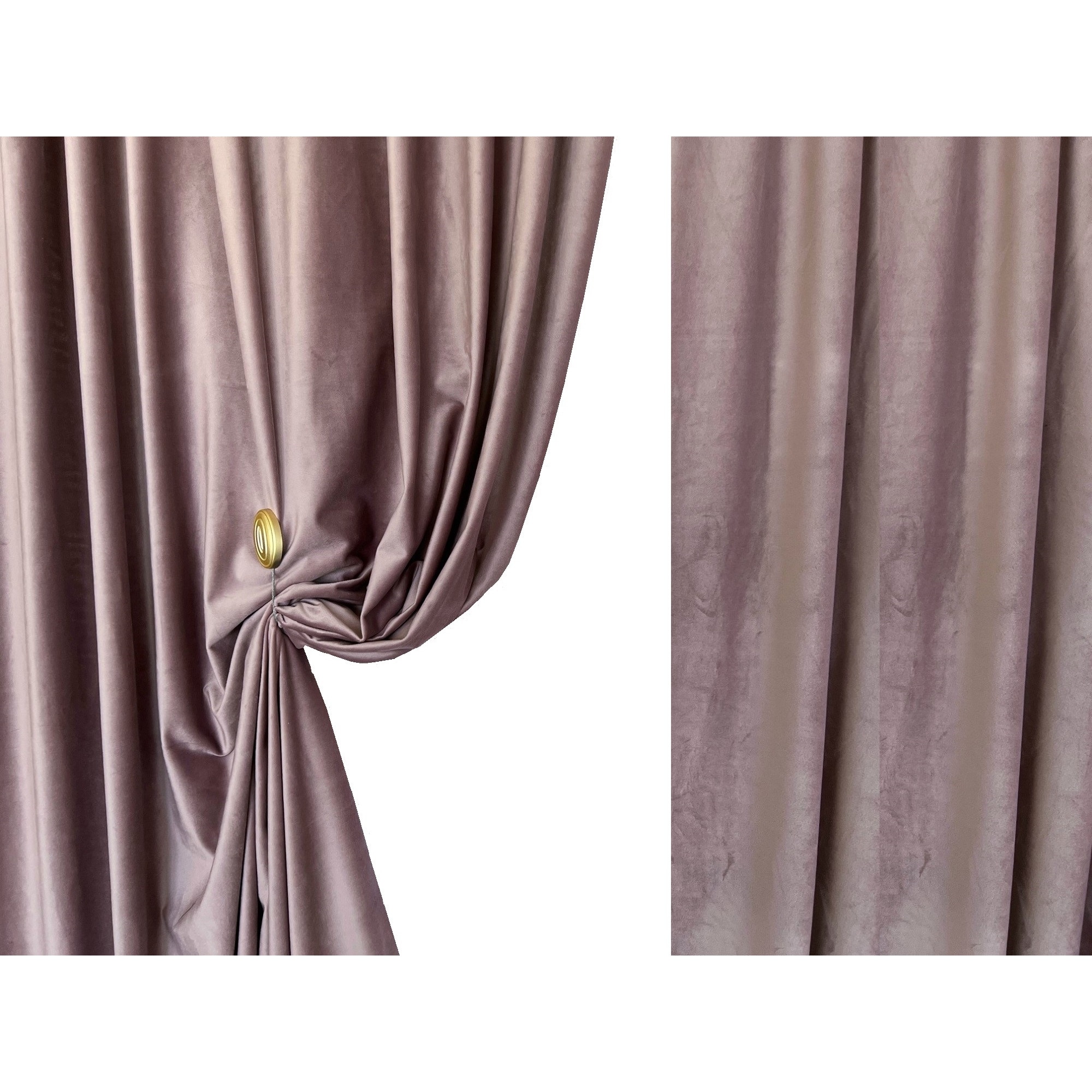 Set 2 draperii 2x150x270cm, catifea SOFT, roz prafuit - eMAG.ro