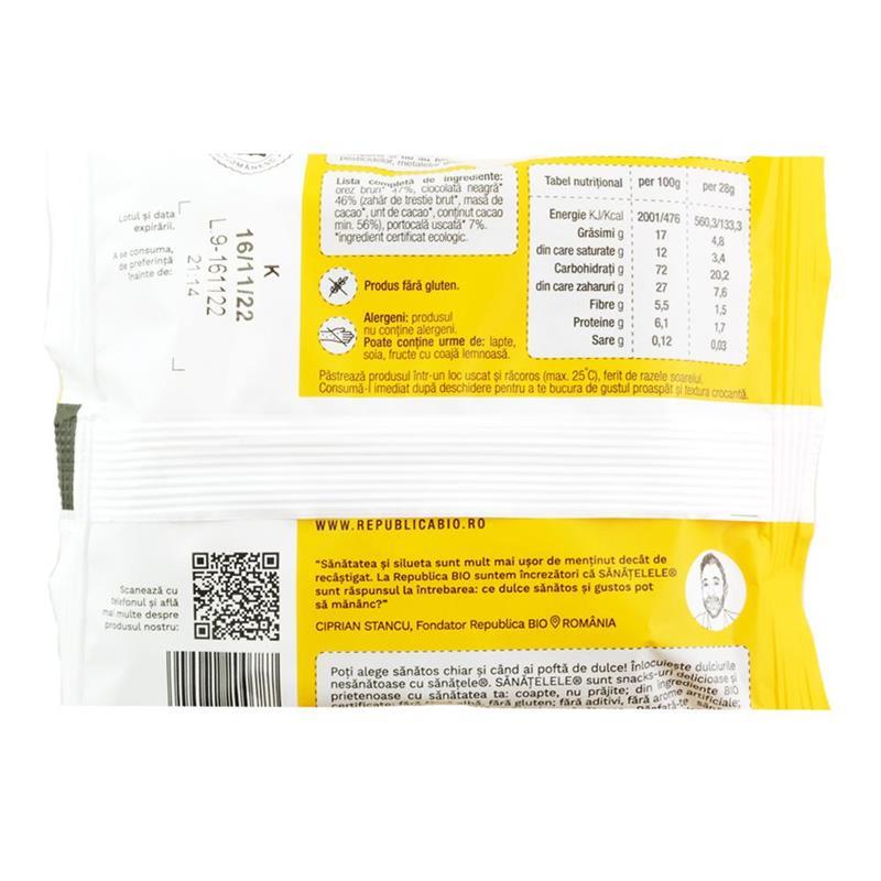 Ciocolata Neagra si Portocala Fara Gluten Bio 28 grame Republica Bio ...