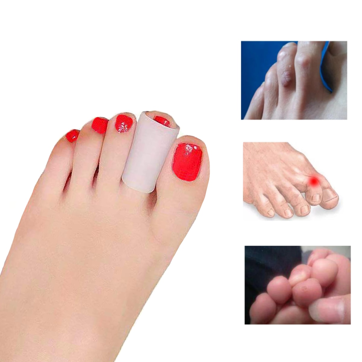 Set 2 bucati separator degete zenifique®, tub din silicon, protectie ...