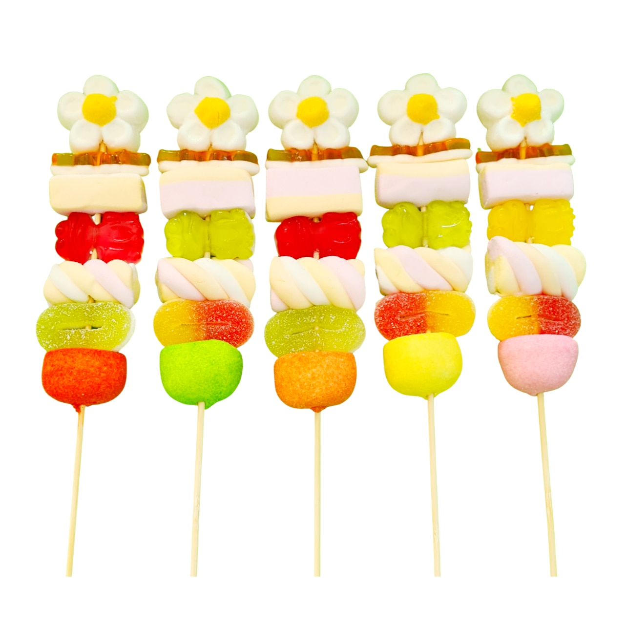 Set 10 acadele colorate, frigarui dulci, din jeleur si marshmallow cu ...