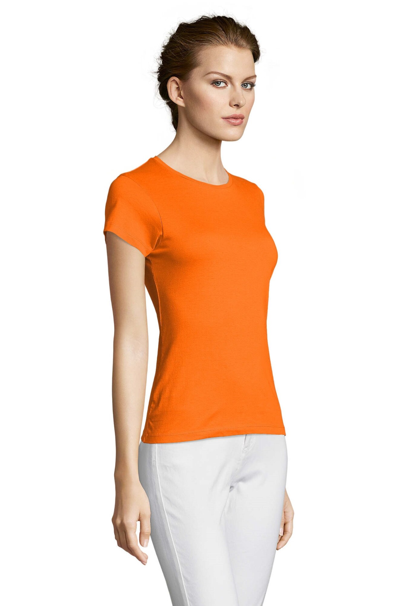 Tricou Simplu Femei, Model Elegant, 100% bumbac, portocaliu, M - eMAG.ro