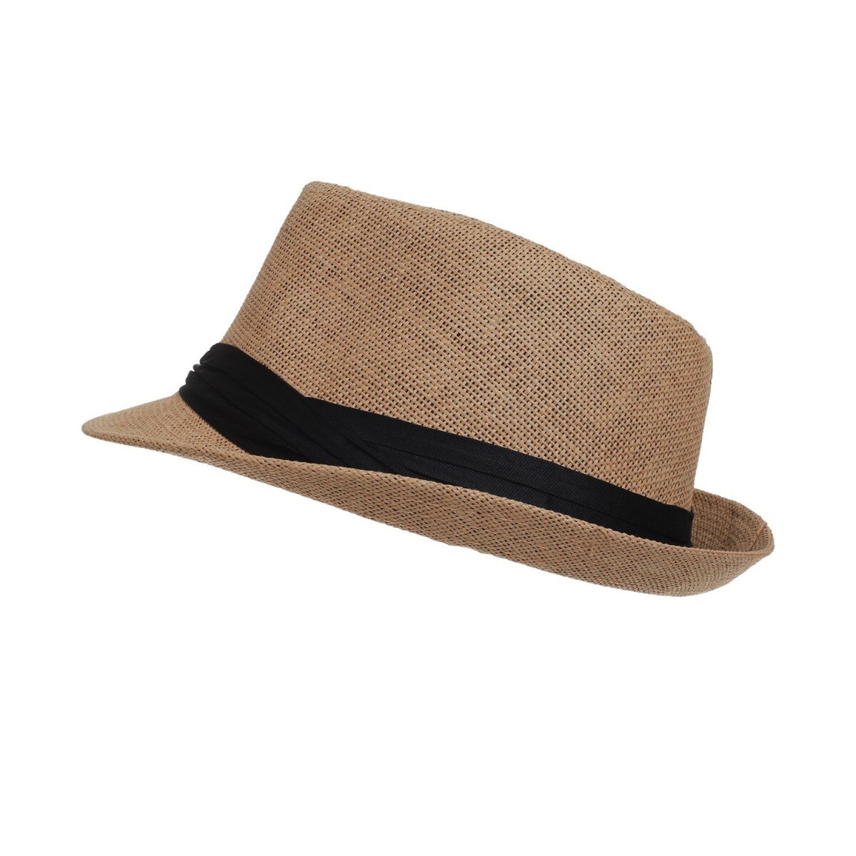 Palarie fedora barbat paie banda neagra PAMI, PB-1221-210 - eMAG.ro