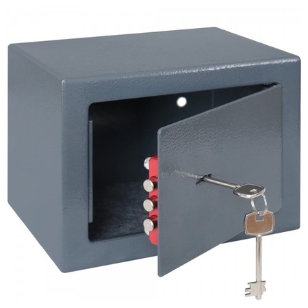 Seif metalic antiefractie cu cheie 170x230x170 mm, negru, PLUS Safe ...