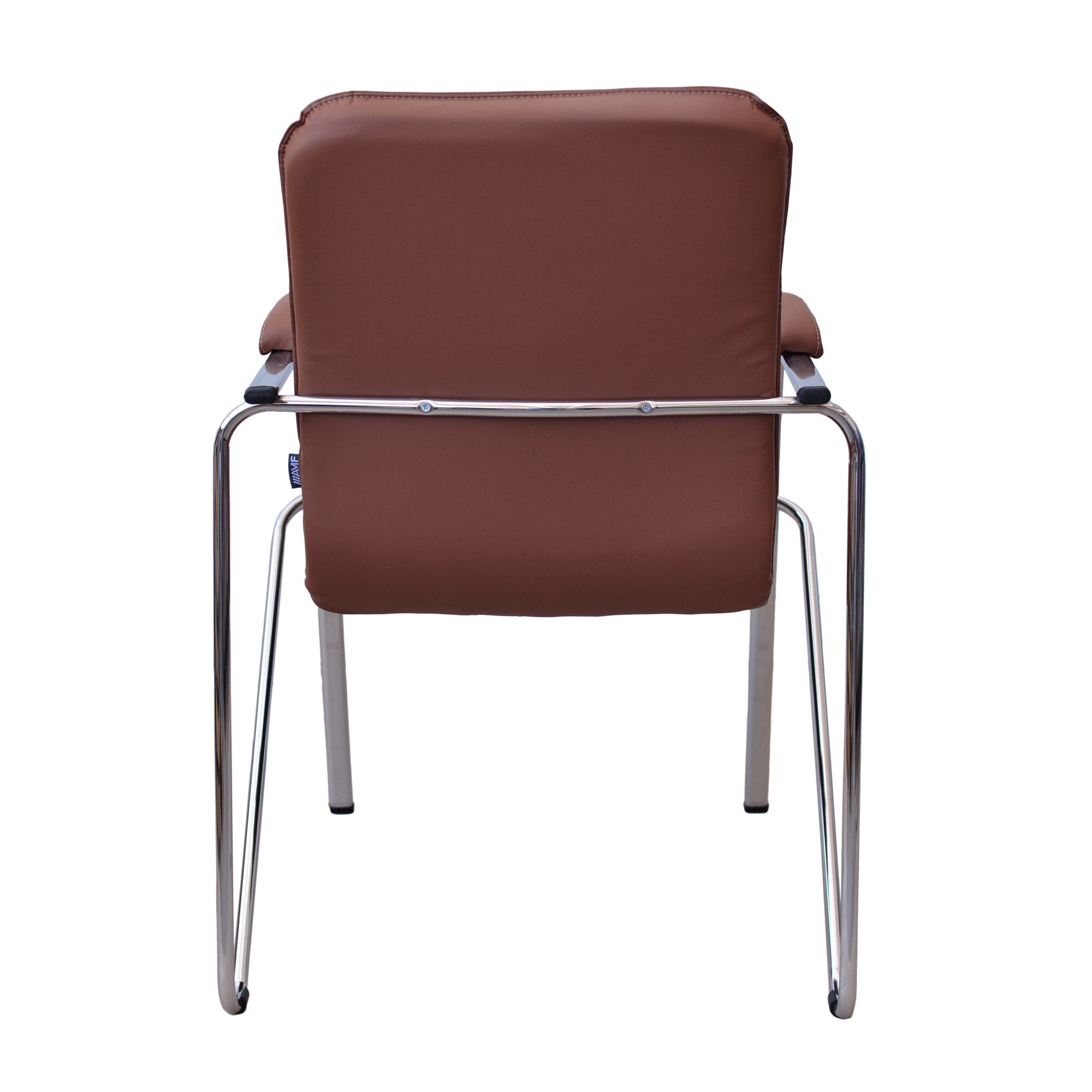 Scaun de vizitator Samba Chrome Soft, piele ecologica N-04, maro - eMAG.ro