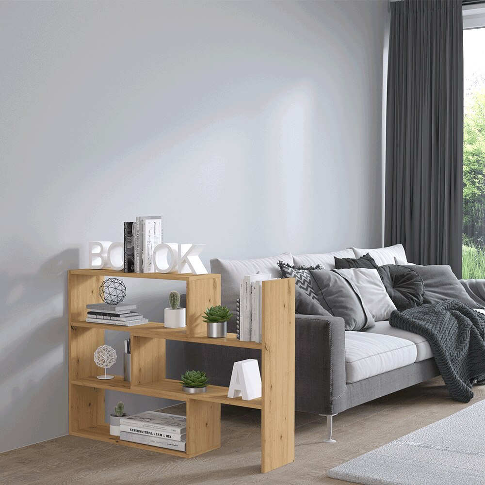 Raft mdf stejar artisan Kloe 73-125x24x83 cm - eMAG.ro