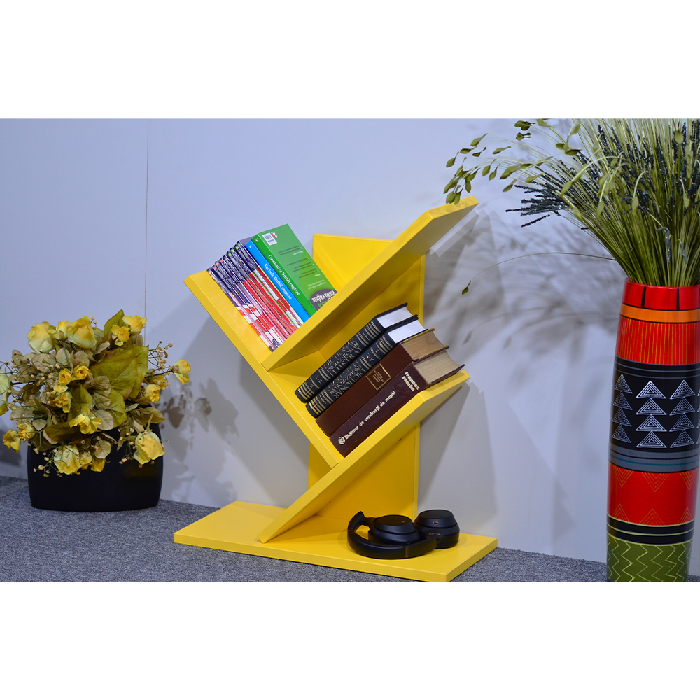 Organizator de Carti Podea, Galben, PAL melaminat, 50 x 60 cm - eMAG.ro