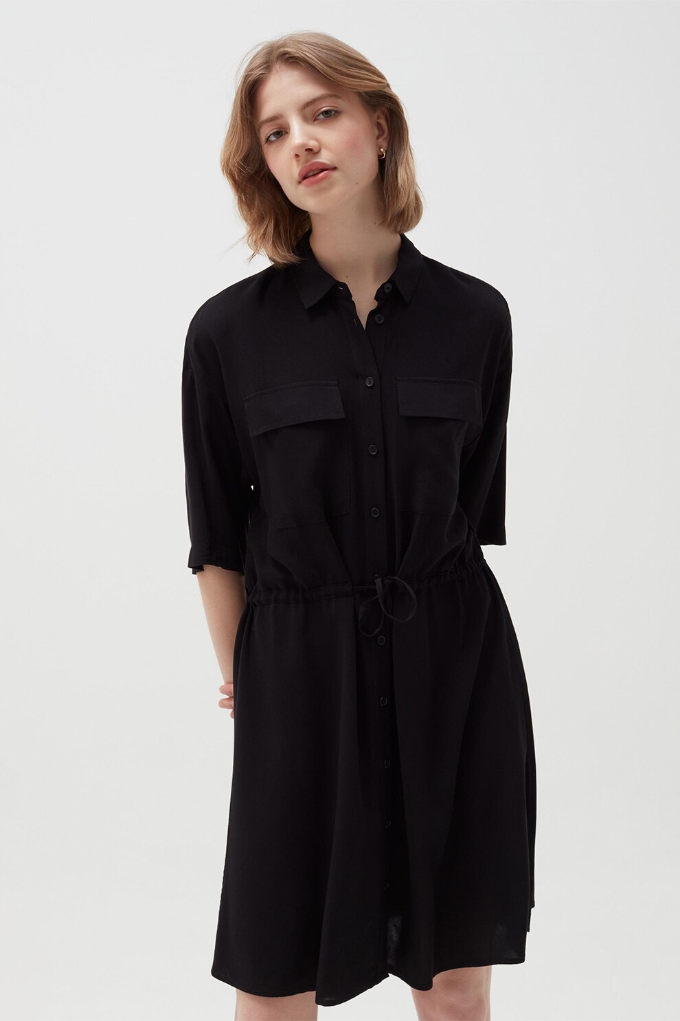 OVS, Разкроена рокля с връзки, Черен, 42 - eMAG.bg