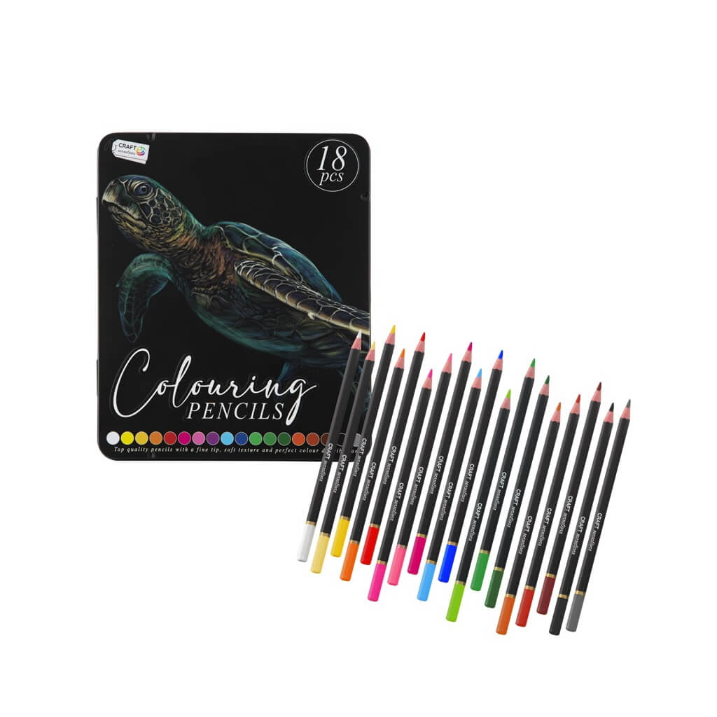 Set 18 creioane colorate in cutie metalica Craft Sensations - eMAG.ro
