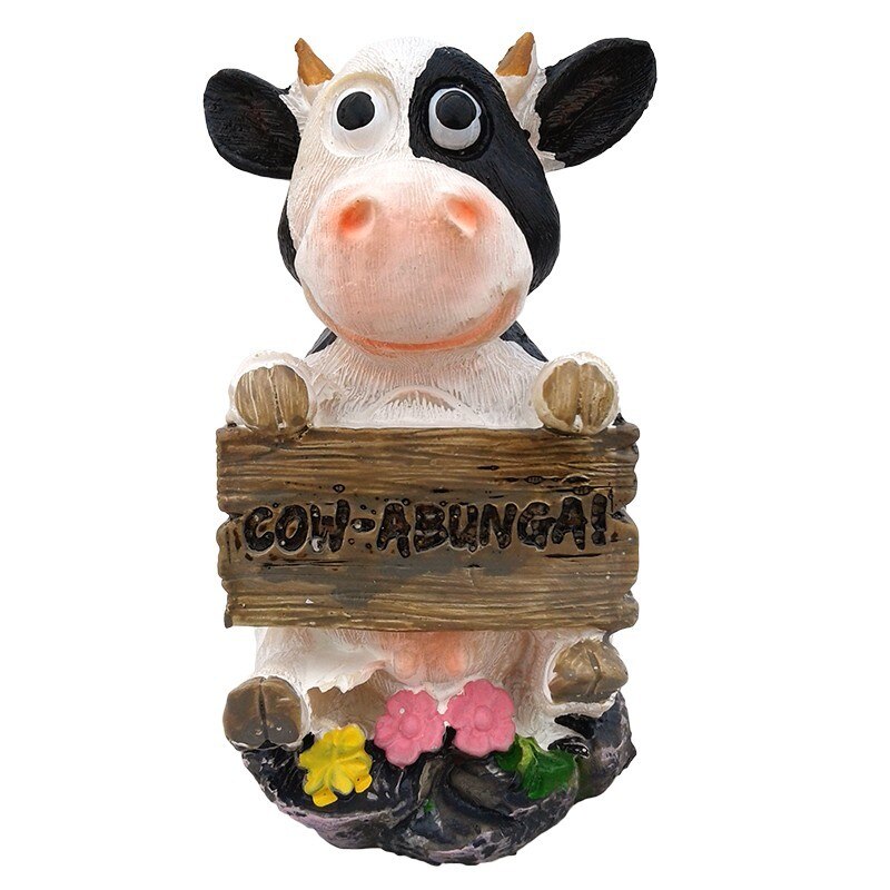 Set 4 vacute din ceramica cu flori si cu diferite inscriptii in limba ...