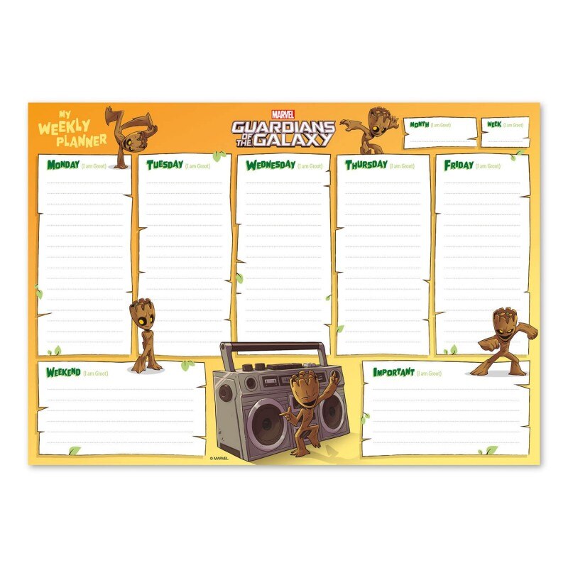Planificator saptamanal Marvel Groot, A4, 54 de coli, 21.5 x 29 cm ...