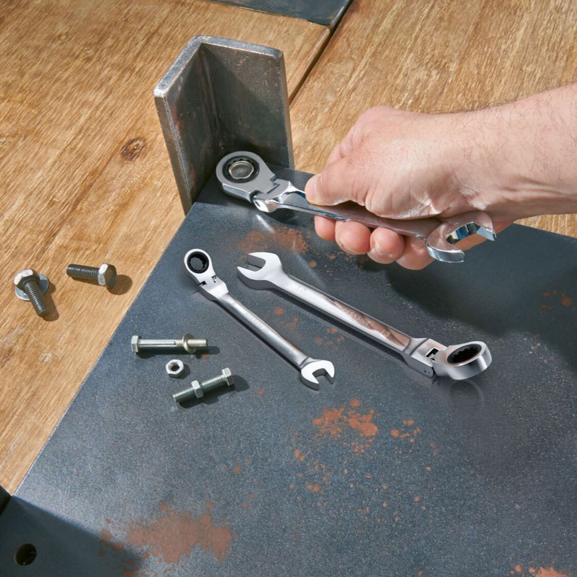 Set chei combinate fixe inelare cu articulatie si clichet, 8 - 17, 5 ...