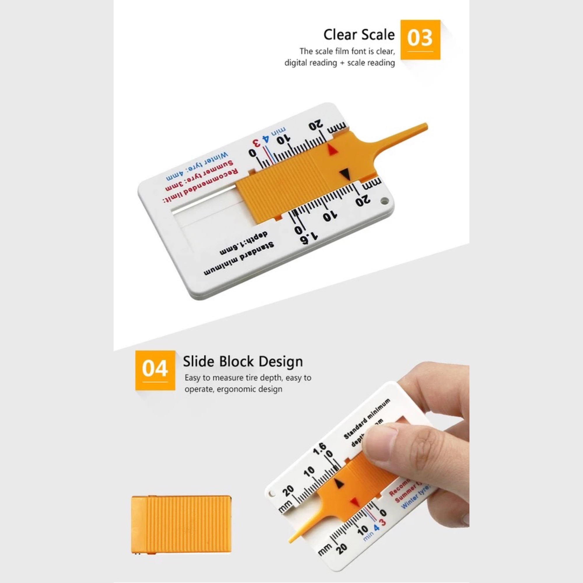 Dispozitiv de masurat anvelope, 43x65 mm - eMAG.ro