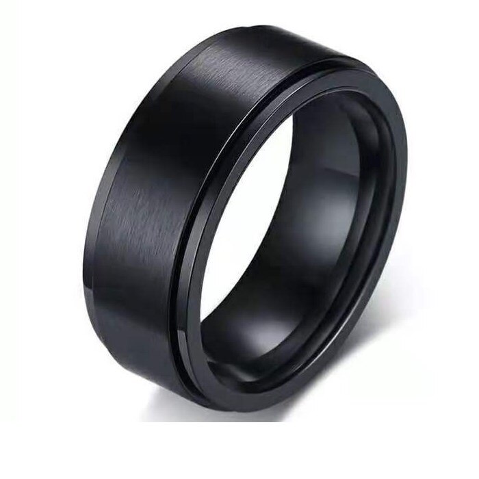 Inel antistres negru din inox, BeSpecial, INA12_173, Diametru 17,3 mm 7 ...