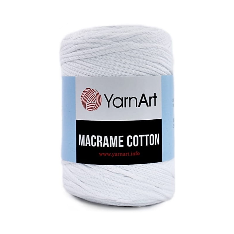 Fir textil Macrame Cotton, YarnArt, 3 mm, Bumbac/Poliester, Alb, 225 m ...