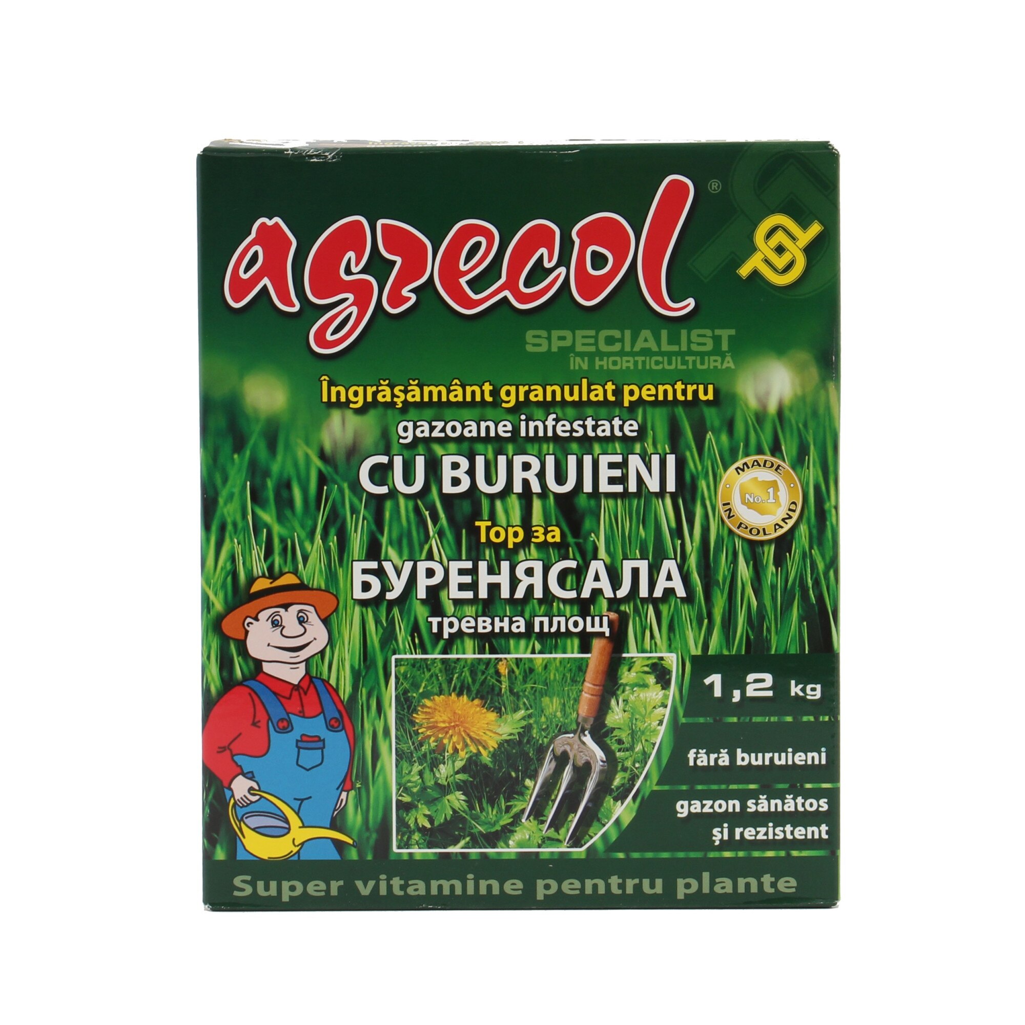 Ingrasamant pentru gazon Agrecol, granule, 1,2 kg, aplicare primavara-toamna - eMAG.ro