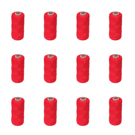 Set 12 sfori pentru legat sau impachetat, din nylon, rosu, 12 x 100 m ...