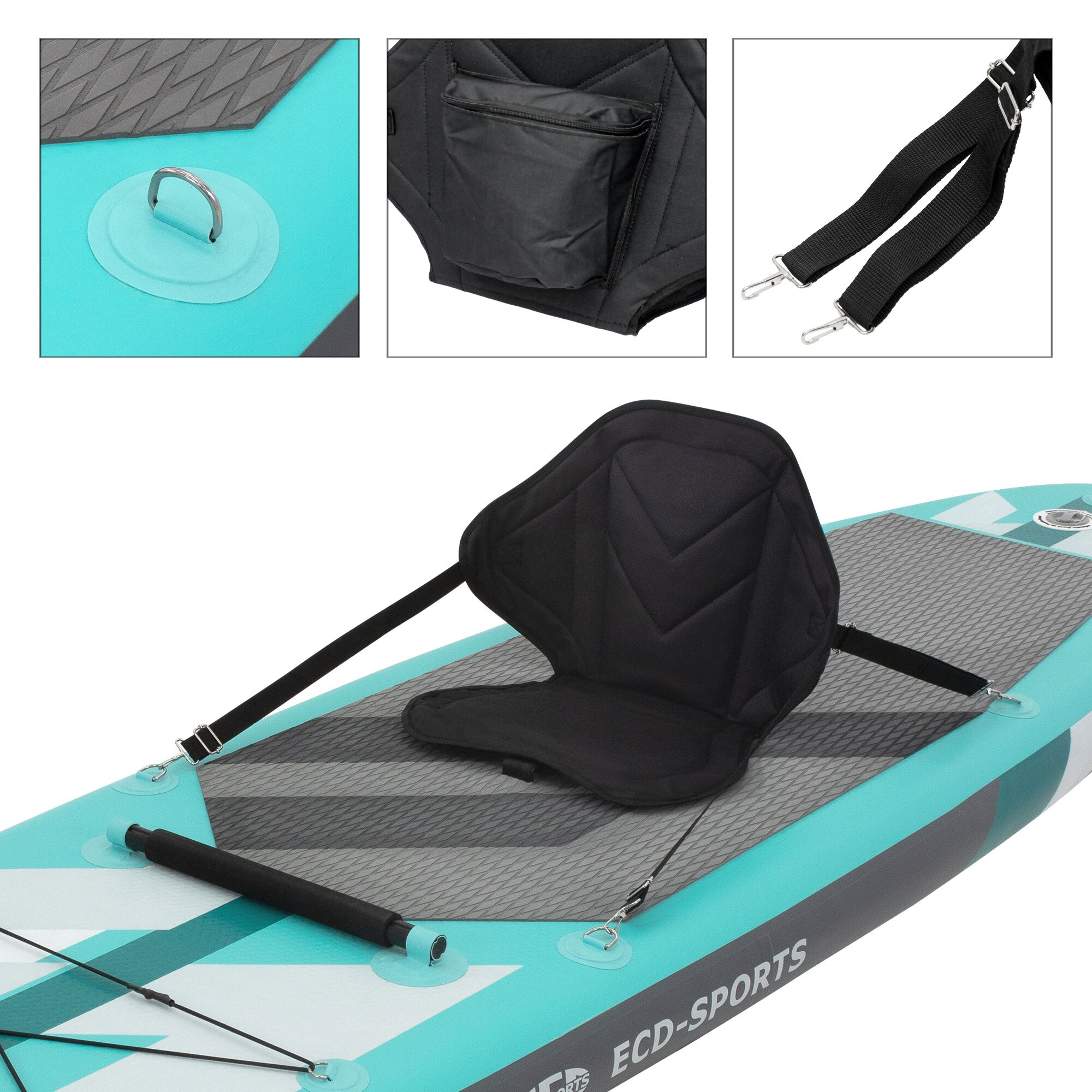 Комплект за гребане ECD Germany, 320 x 82 x 15 см, Тюркоаз - eMAG.bg