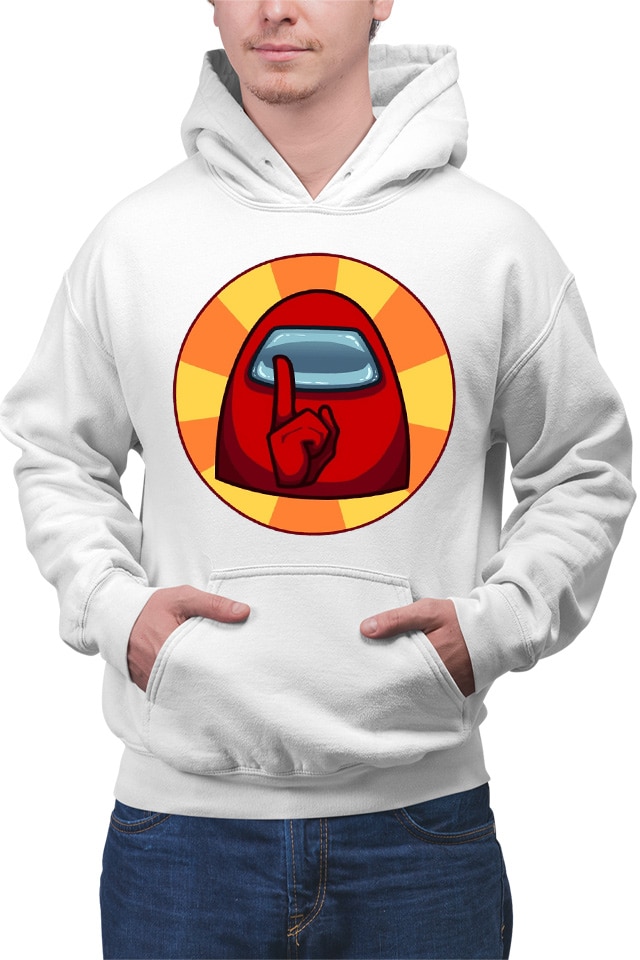 Мъжки суичър Among Us Sus Shh Silence Vote Out, Бял, Размер 3XL - eMAG.bg