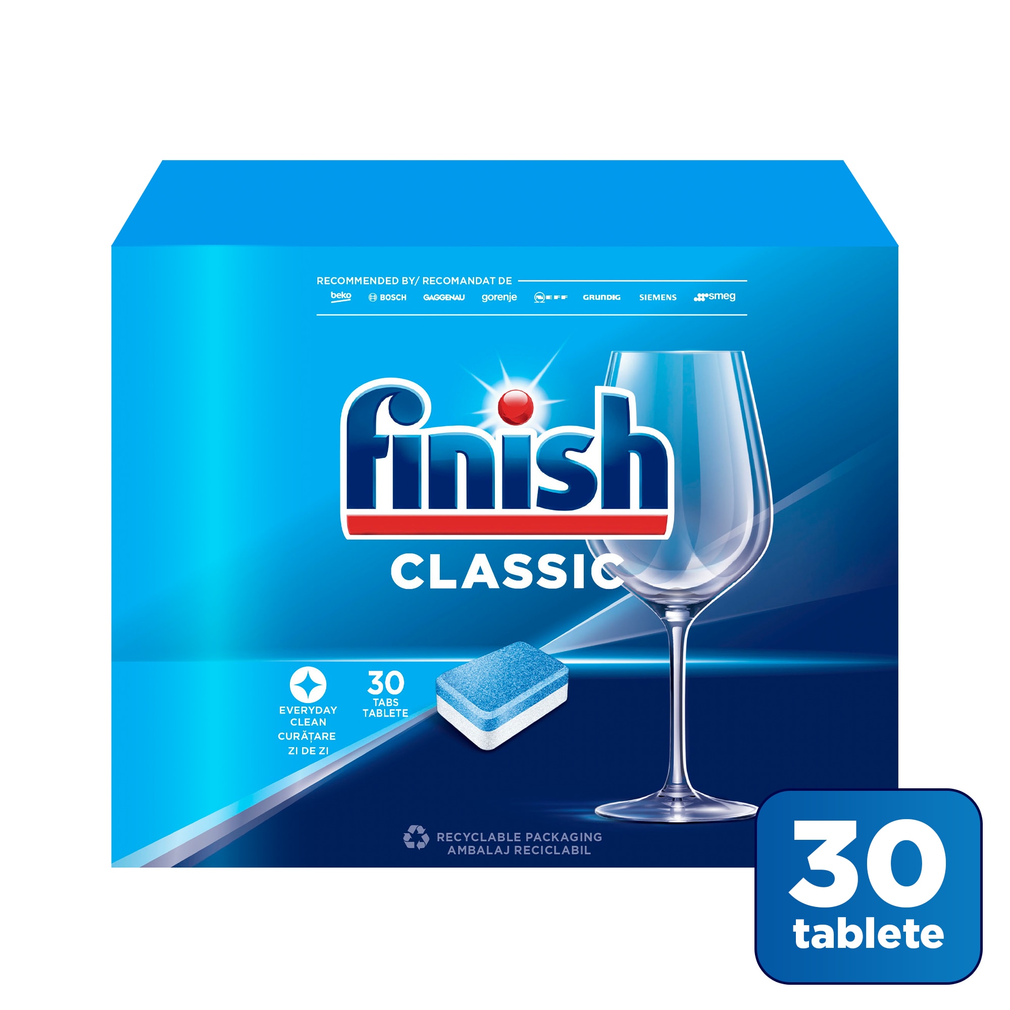 Капсули за съдомиялна Finish Classic 30 измивания Emag Bg