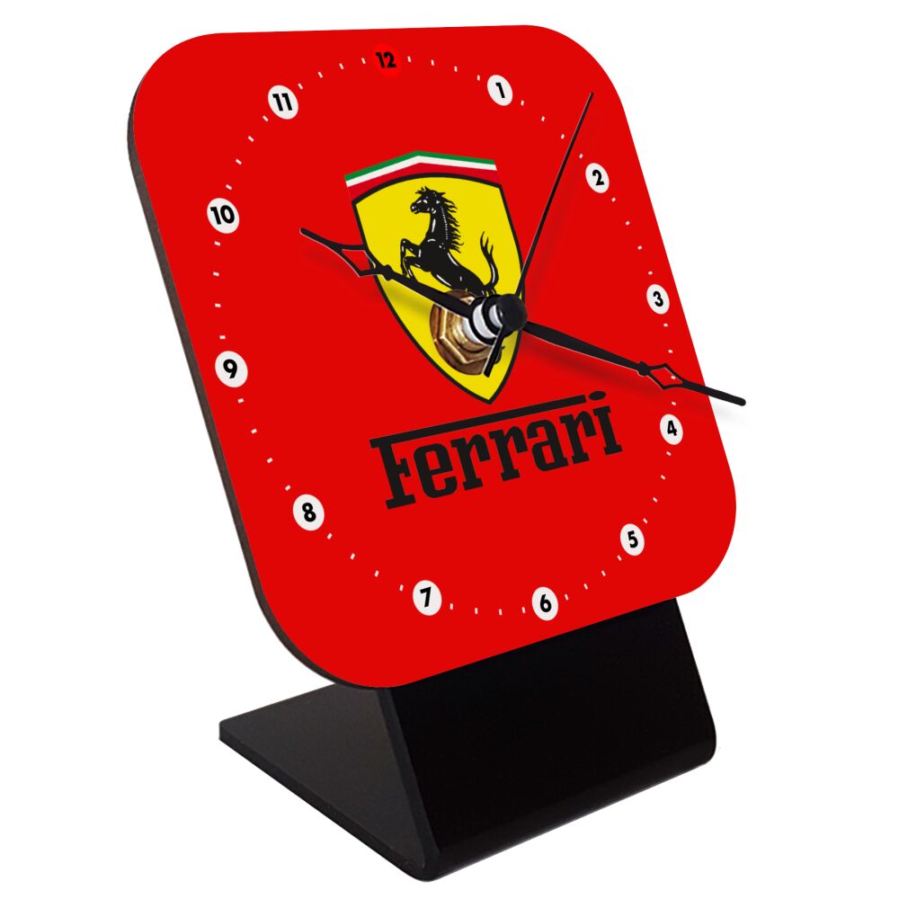 Ceas decorativ Ferrari, Lemn/Plastic, 10 cm, Rosu - eMAG.ro
