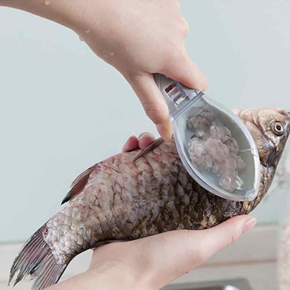 Dispozitiv pentru curatat solzii de peste, cu capac, forma de peste ...