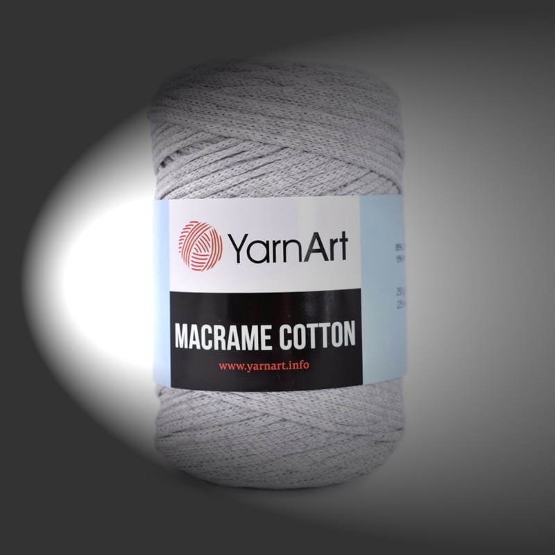 Fir textil pentru macrame, YarnArt, Bumbac, 225m, Gri deschis - eMAG.ro