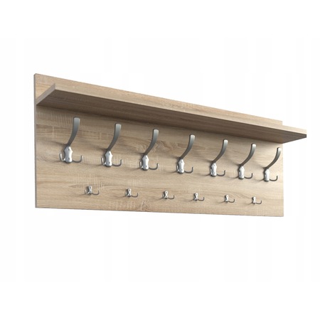 Yrke Előszoba fogas, Fali fogas, forgácslap, 100 x 40 cm, sonoma tölgy ...