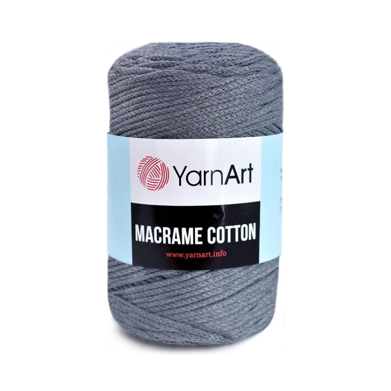 Fir textil pentru macrame, YarnArt, Bumbac, 225m, Gri - eMAG.ro