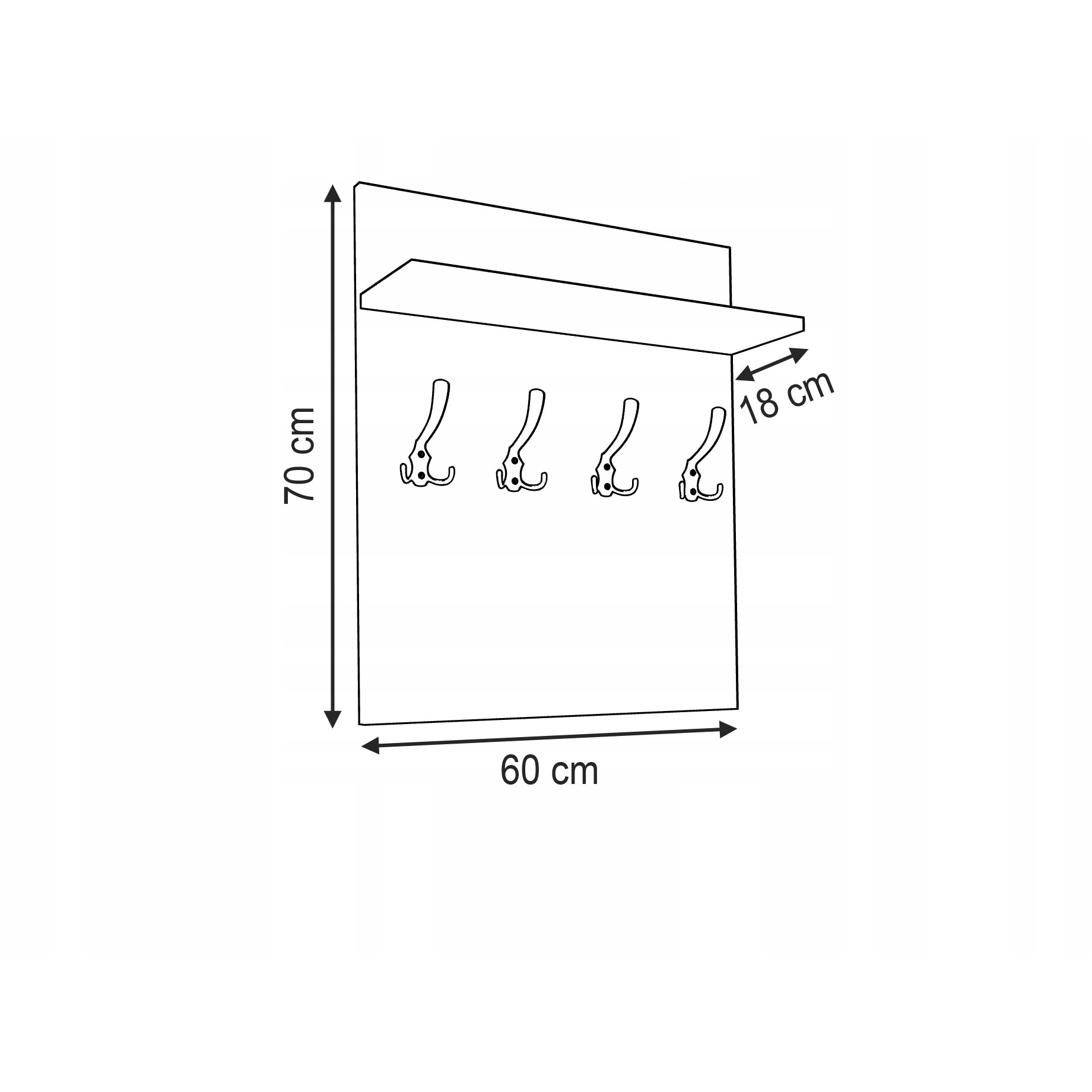 Cuier, 70 cm, PAL, Alb - eMAG.ro
