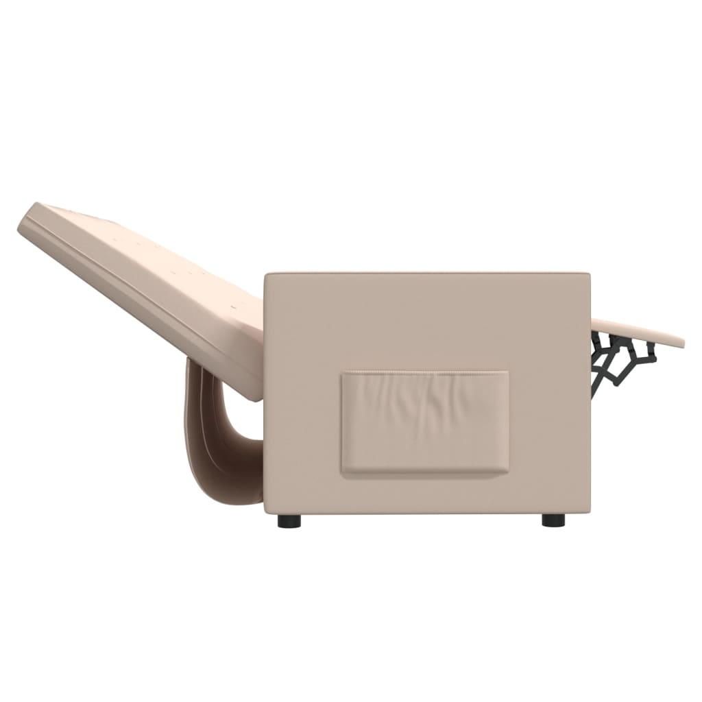 Fotoliu rabatabil cu 3 locuri, crem, material textil,175.5 x 90 x 97 cm ...