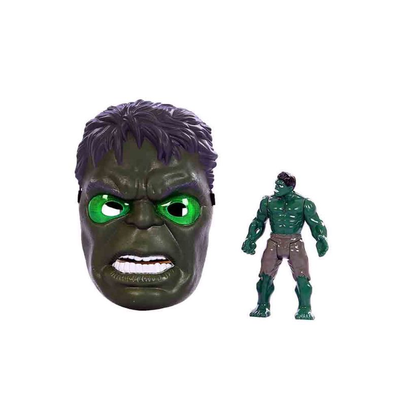 Hero Attack Hulk játékkészlet, maszk, kard, figura, kilövő és korongok ...