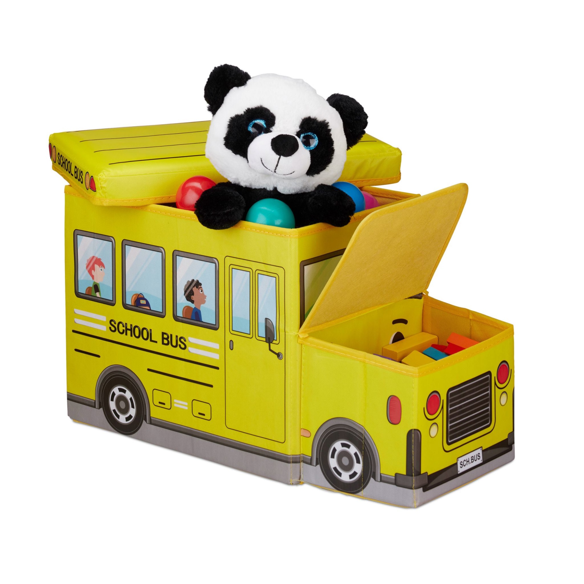 Taburet pliabil Relaxdays, multicolor, School Bus, 33 x 27 x 56 cm ...