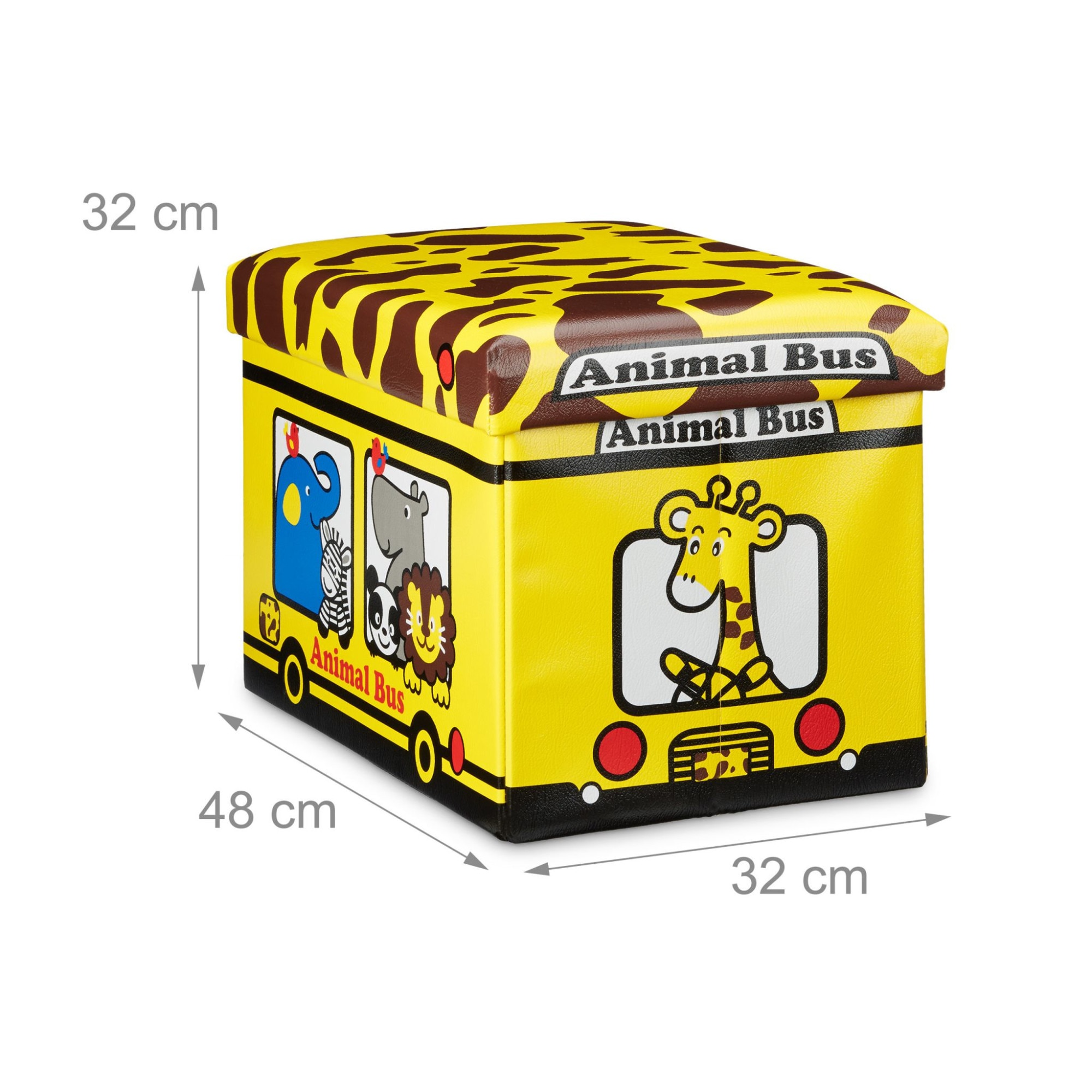 Taburet pliabil Relaxdays, Animal bus, multicolor, 32 x 48 x 32 cm ...