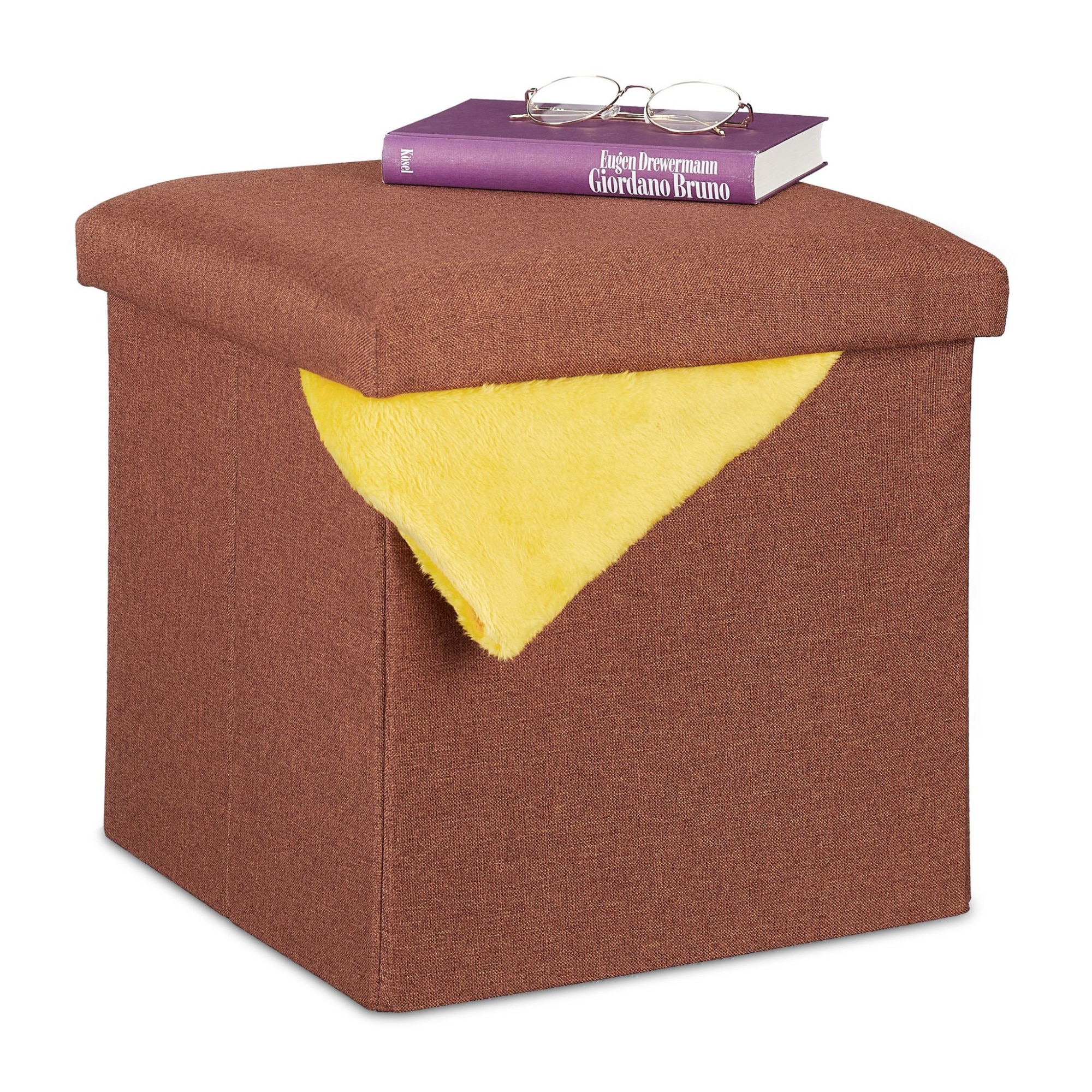 Taburet pliabil Relaxdays, maro, 38x38 cm - eMAG.ro