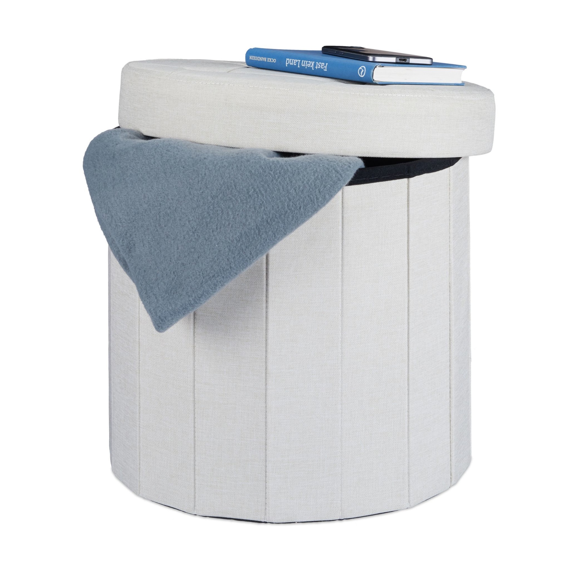 Taburet pliabil Relaxdays, crem, 38x38 cm - eMAG.ro